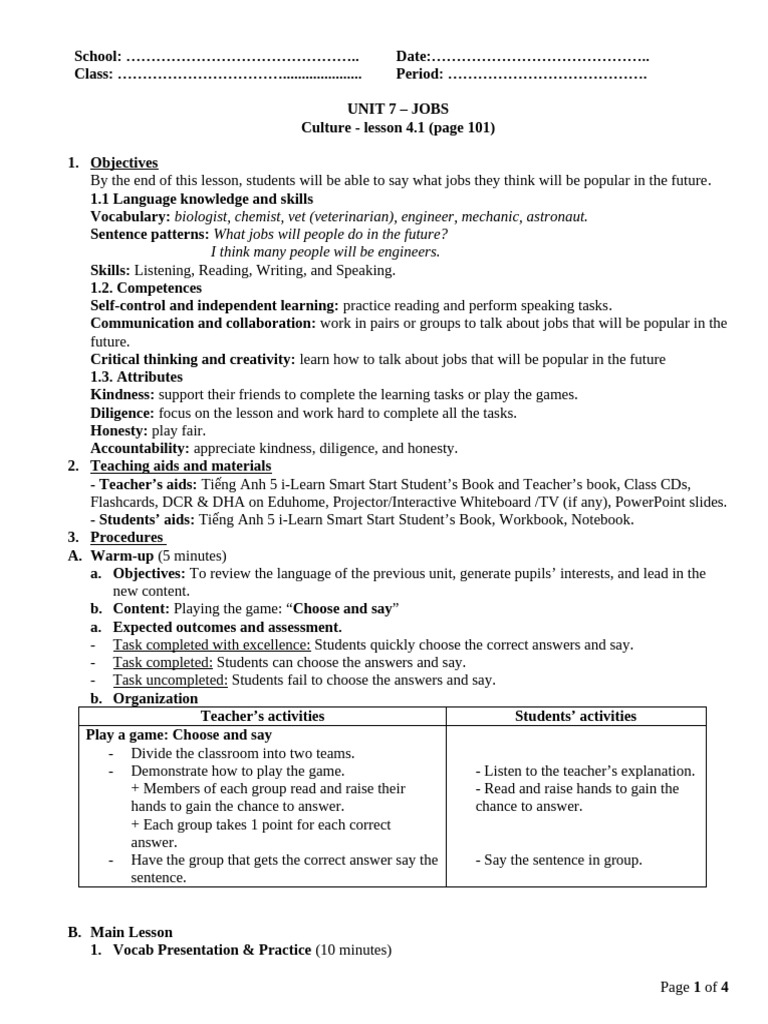 Unit 7 - Lesson 4.1 Culture - Page 101 | PDF | Learning | Communication