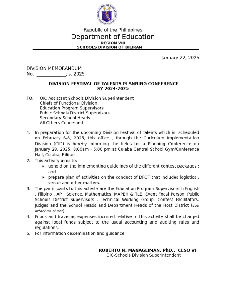 DFOT 2025 Planning Conference | PDF