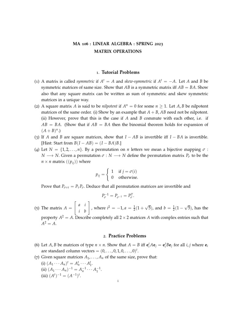 Tutorials (1) | PDF | Eigenvalues And Eigenvectors | Matrix (Mathematics) Tutorials (1) | PDF | Eigenvalues And Eigenvectors | Matrix (Mathematics)