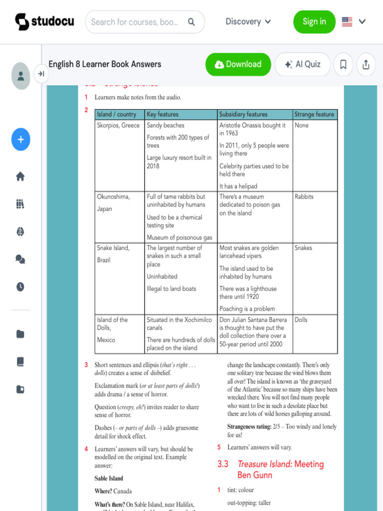 English 8 Learner Book Answers - Learner’s Book answers 1 Nature and ...