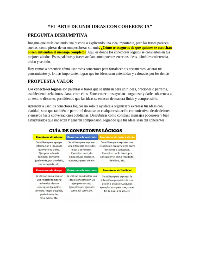 El Arte de Unir Ideas Con Coherencia | PDF | Conector eléctrico