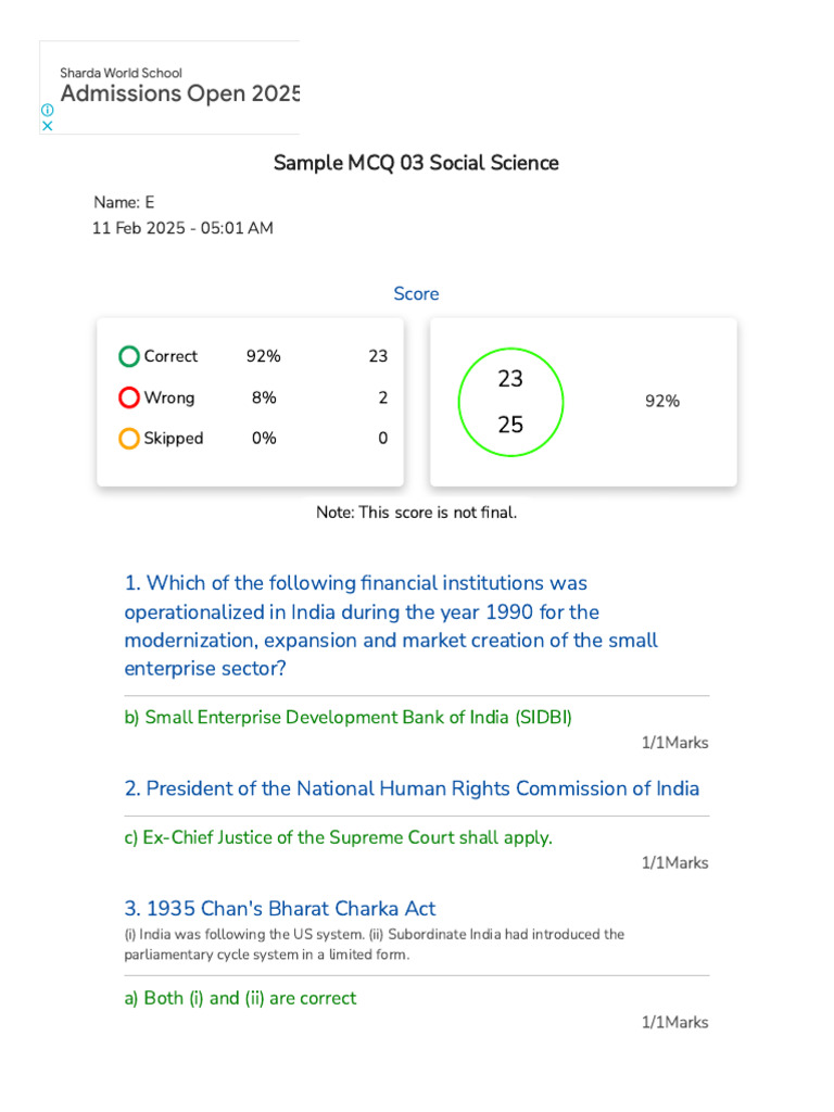 SST MCQ 3 | PDF | Government