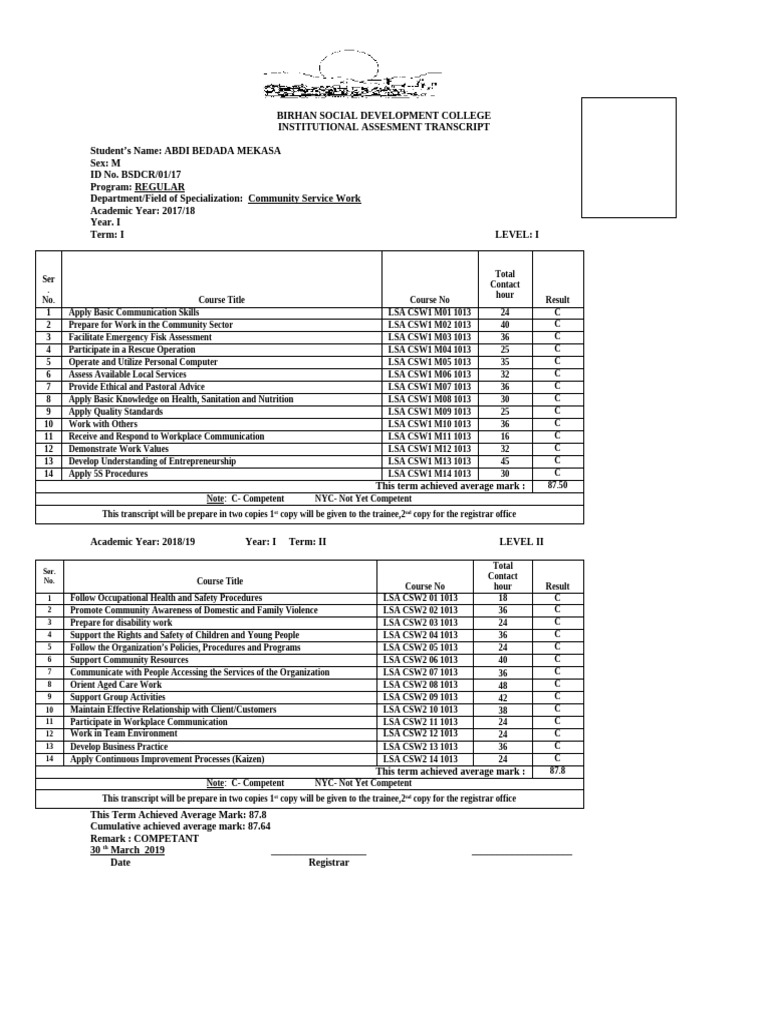 March 2019 Lii Transcriptregular | PDF | Educational Assessment ...
