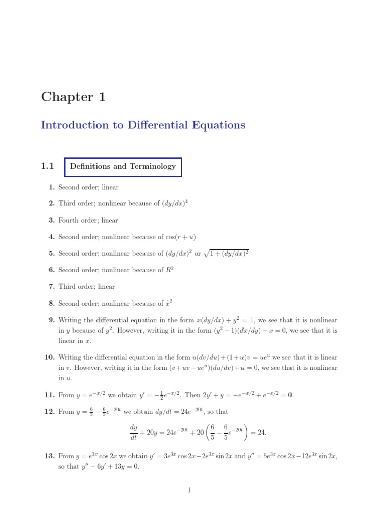 Introduction to Differential Equations | PDF | Function (Mathematics ...