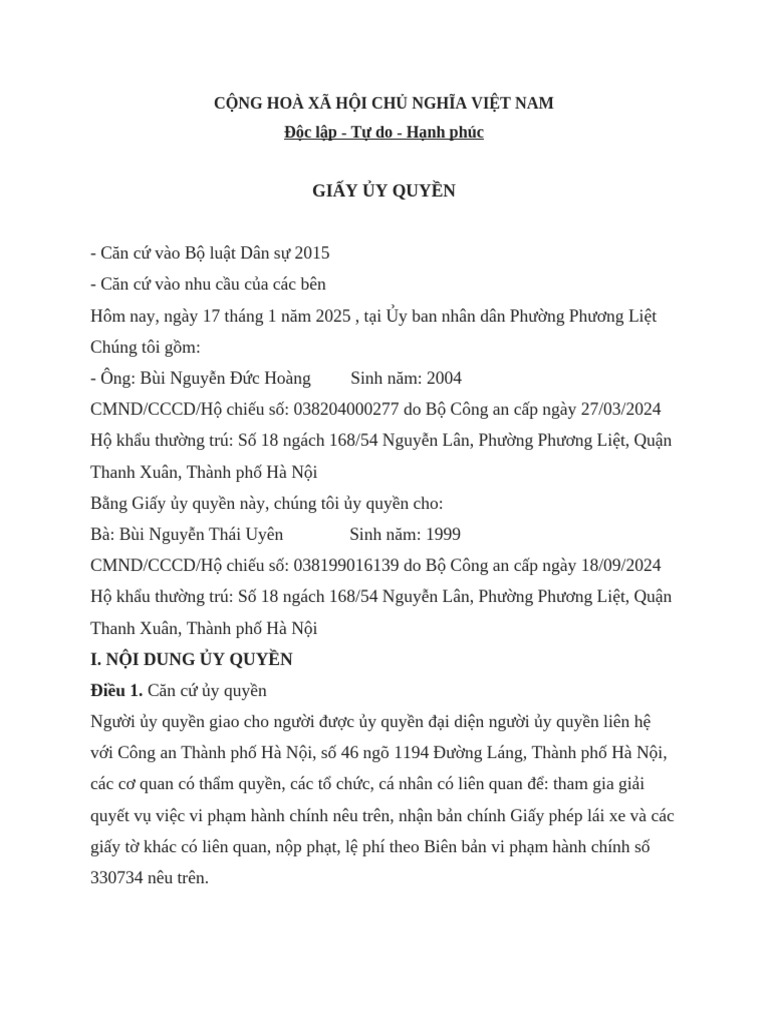 Mau Giay Uy Quyen | PDF
