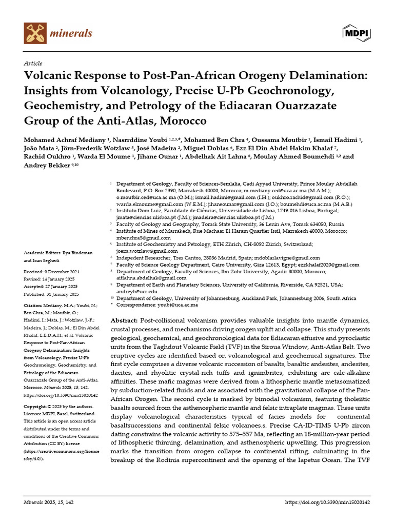 Volcanic Response To Post-Pan-African Orogeny Dela | PDF | Basalt | Geology
