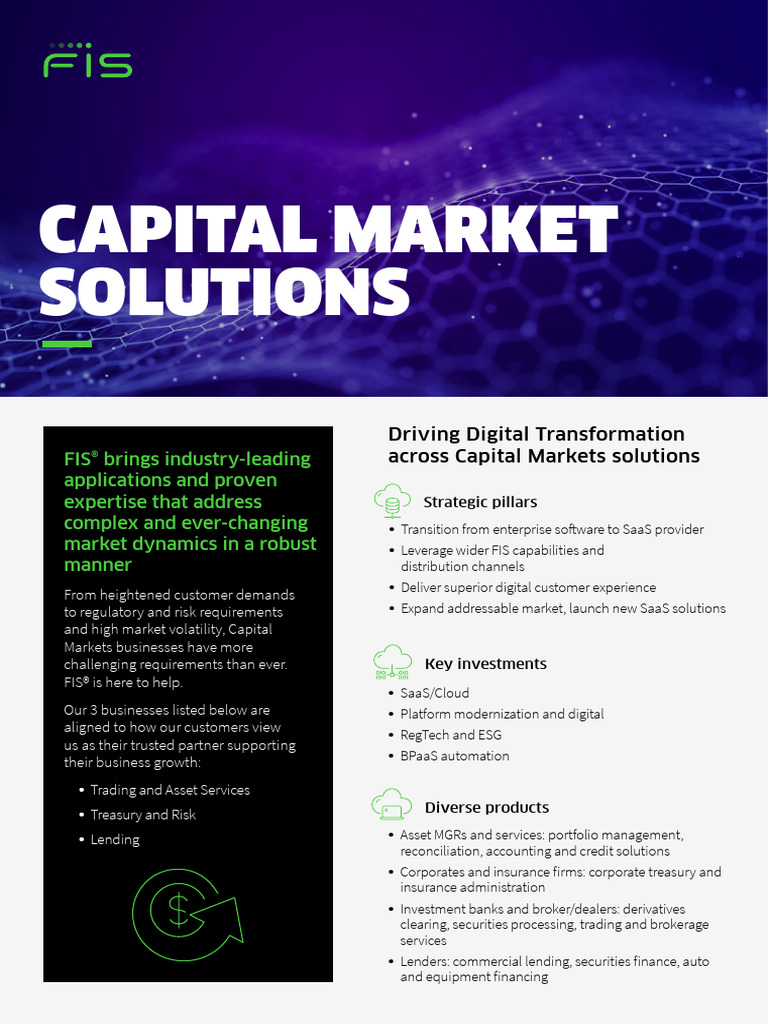 Capital Markets Overview | PDF | Capital Market | Software As A Service