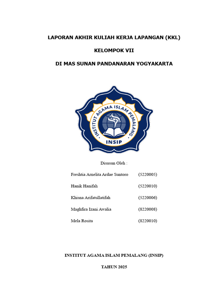 Laporan Akhir Kuliah Kerja Lapangan 2025 | PDF