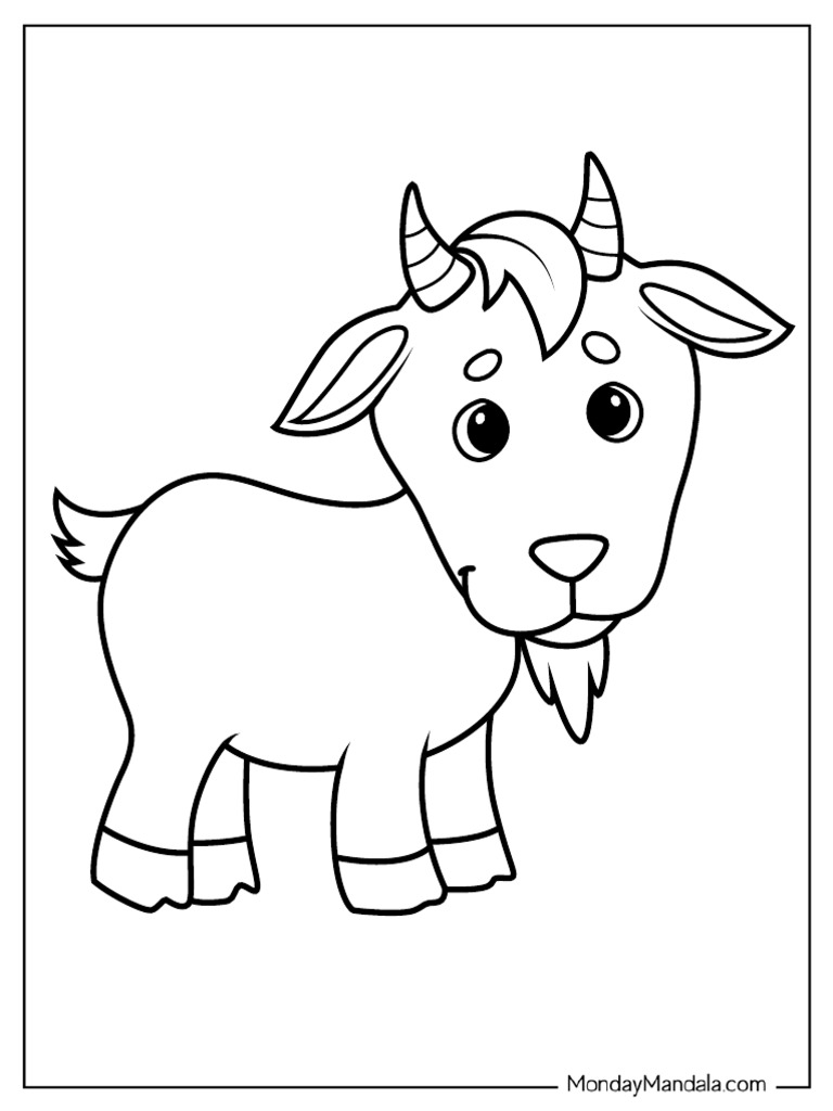 Goat Coloring Page For Preschoolers | PDF