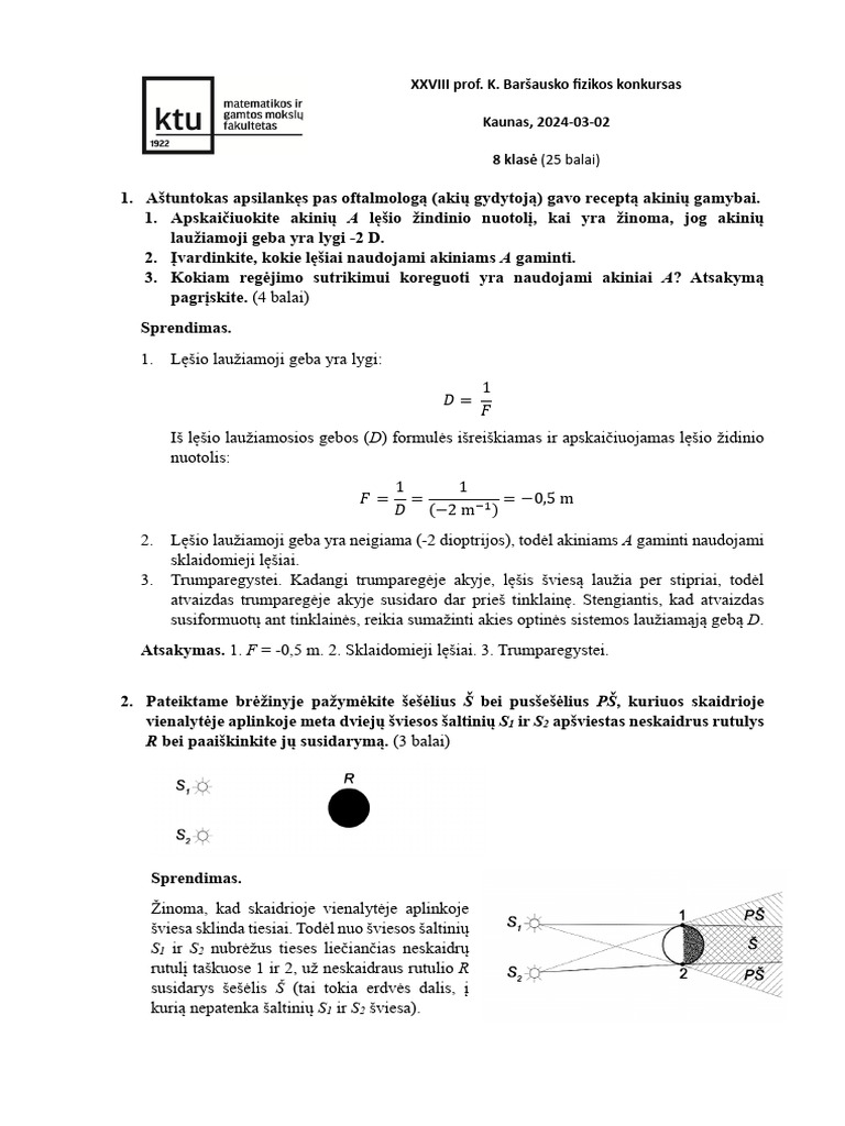 8 Kl. Uzdaviniai Su Sprendimais 1 | PDF