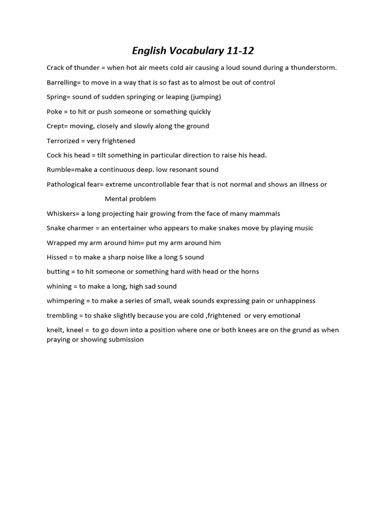 Essential Vocabulary for Grades 11-12 | PDF