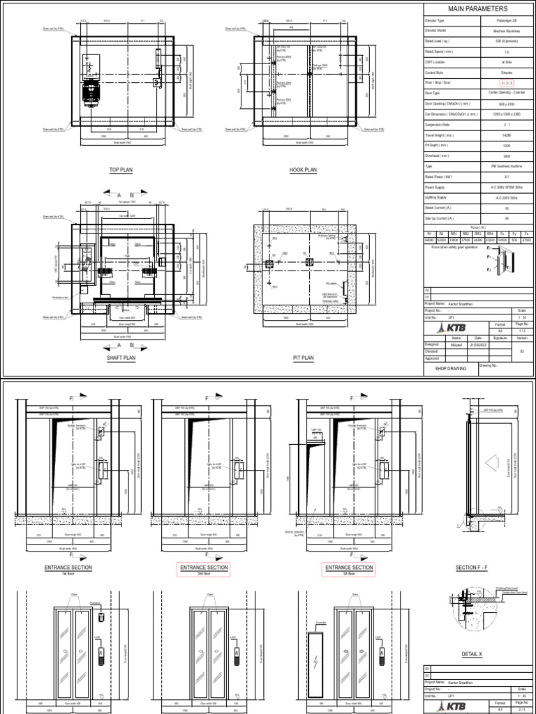 Top Plan Hook Plan: Shop Drawing | PDF | Elevator | Transport