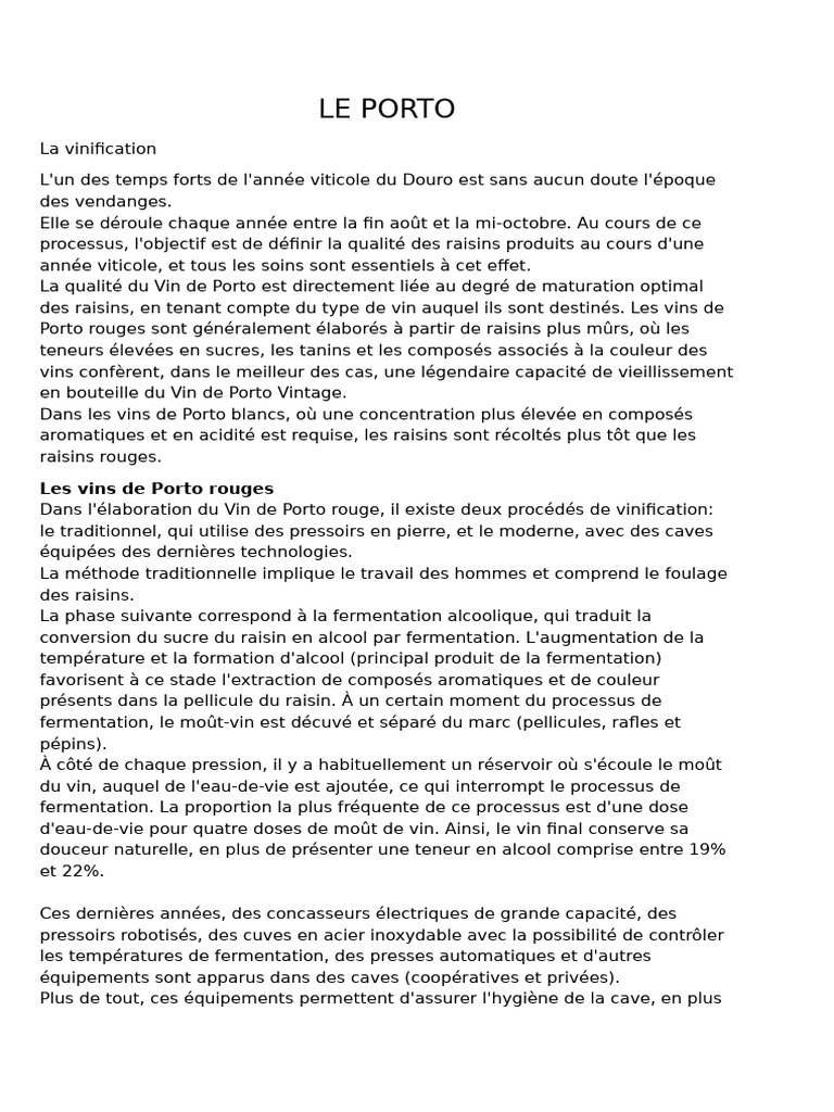 LE PORTO | PDF | Vinification | Vins