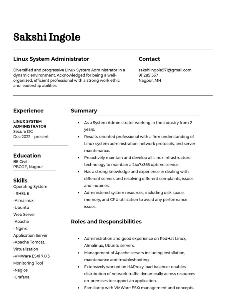 sakshi_resume | PDF | Computer Networking | Computer Engineering