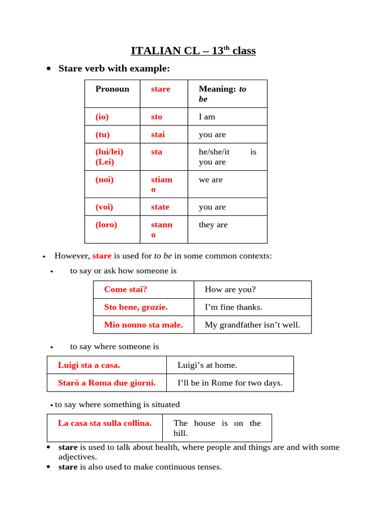 Italian CL 13th Class | PDF