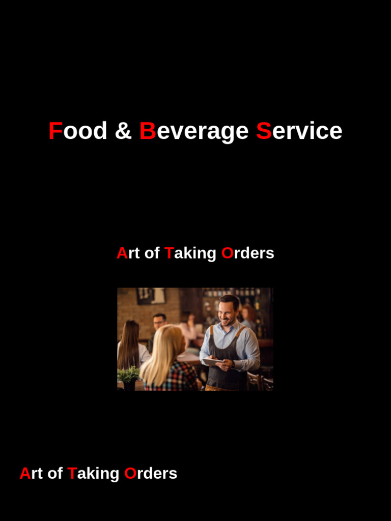 Mastering Order Taking in Restaurants | PDF