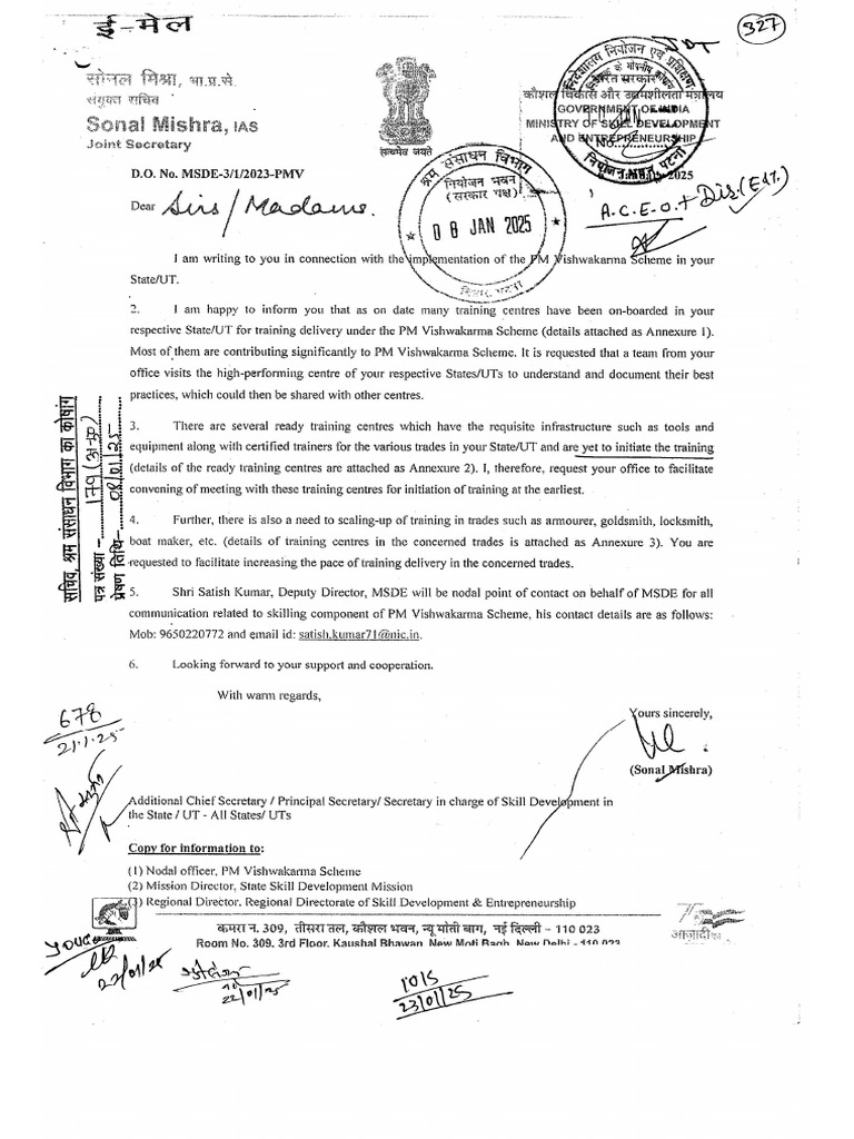 DO Letter Sonal Mishra IAS | PDF