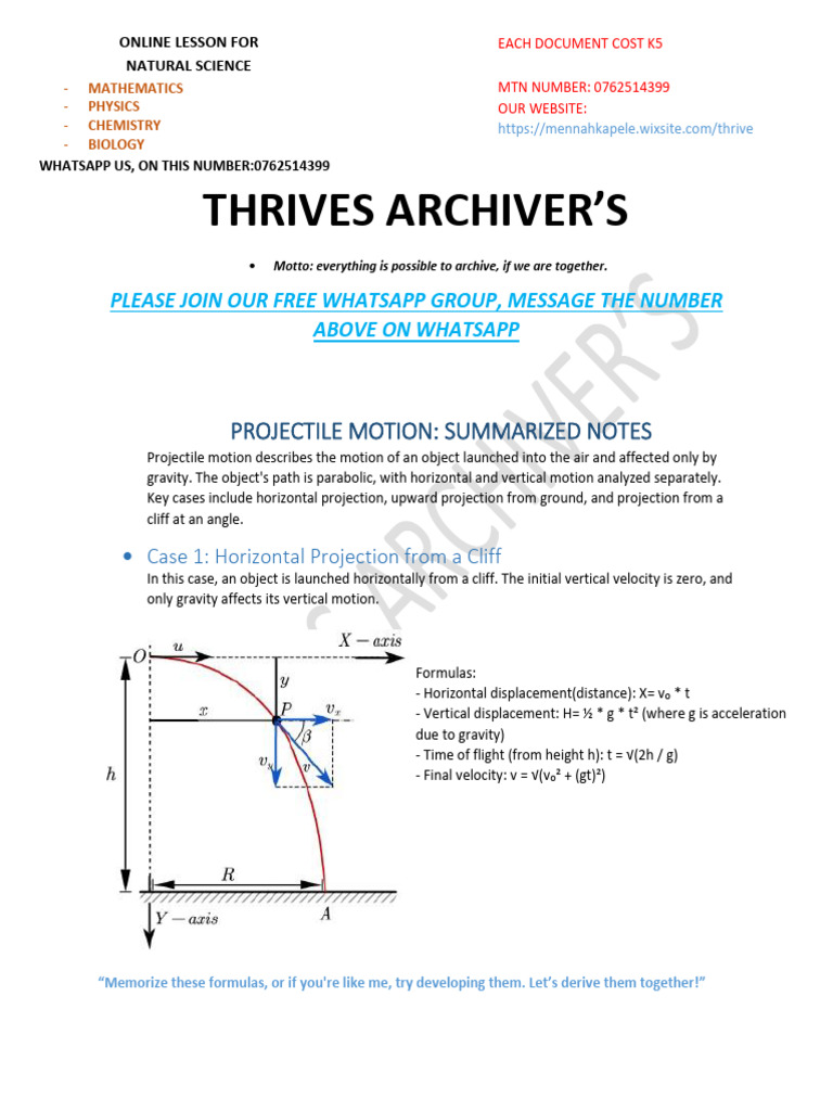 Simplified_Projectile_Motion_Concepts | PDF | Dynamics (Mechanics ...