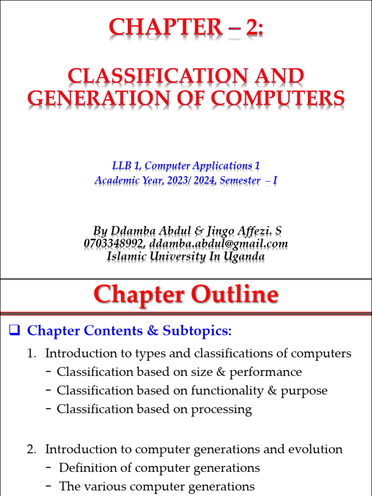 Chap 2 - Classifications and Generation of Computers - 1 Slide Per Page | PDF | Desktop Computer ...