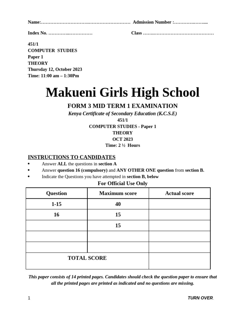 COMP-1 QNS | PDF | Computing | Computer Science
