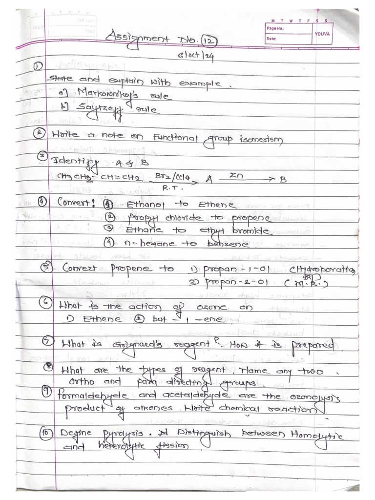 Chemistry Imp Questions | PDF