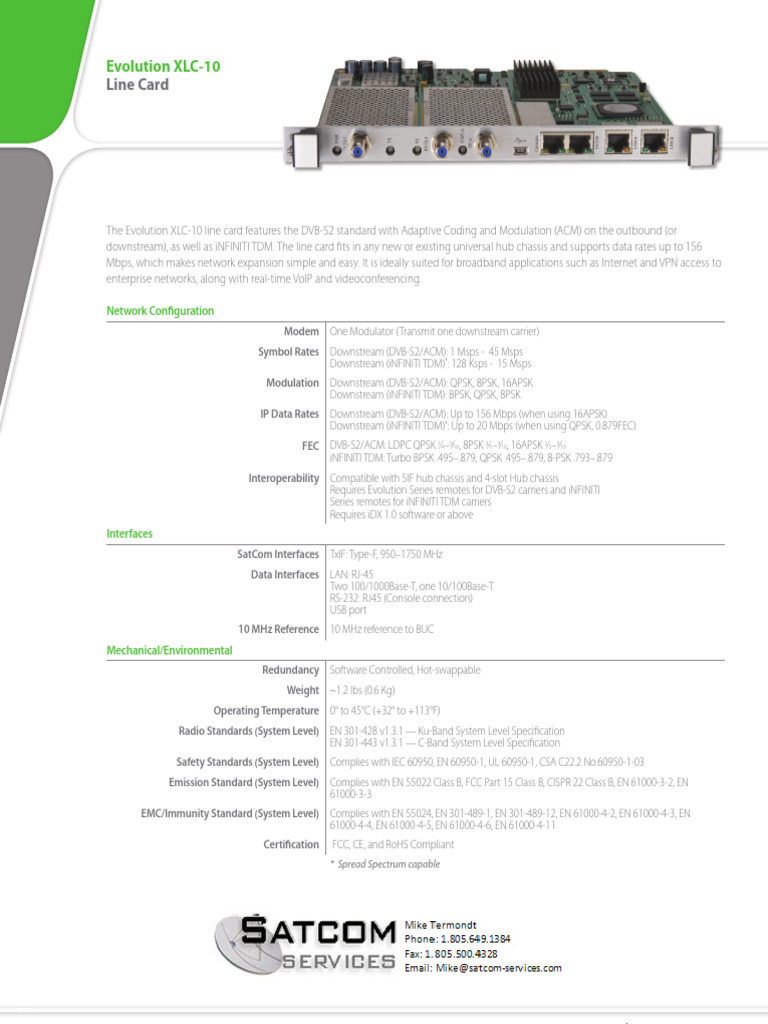 SPEC SHEET Evolution XLC-10 LINE CARD | PDF | Digital Technology ...