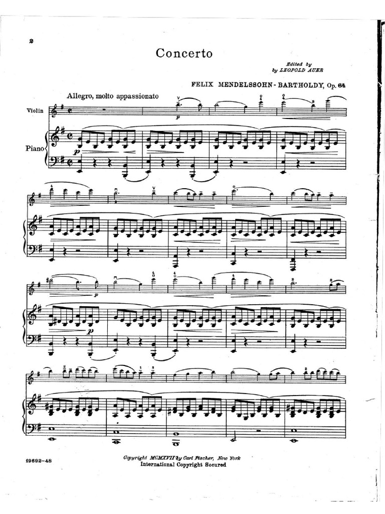Piano Score - Violin Concerto, Op.64 (Mendelssohn) - Compressed | PDF