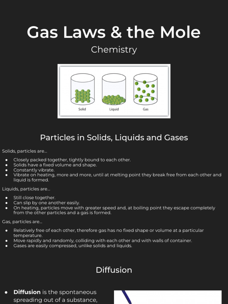 Gas Laws & the Mole 2 | PDF | Gases | Mole (Unit)