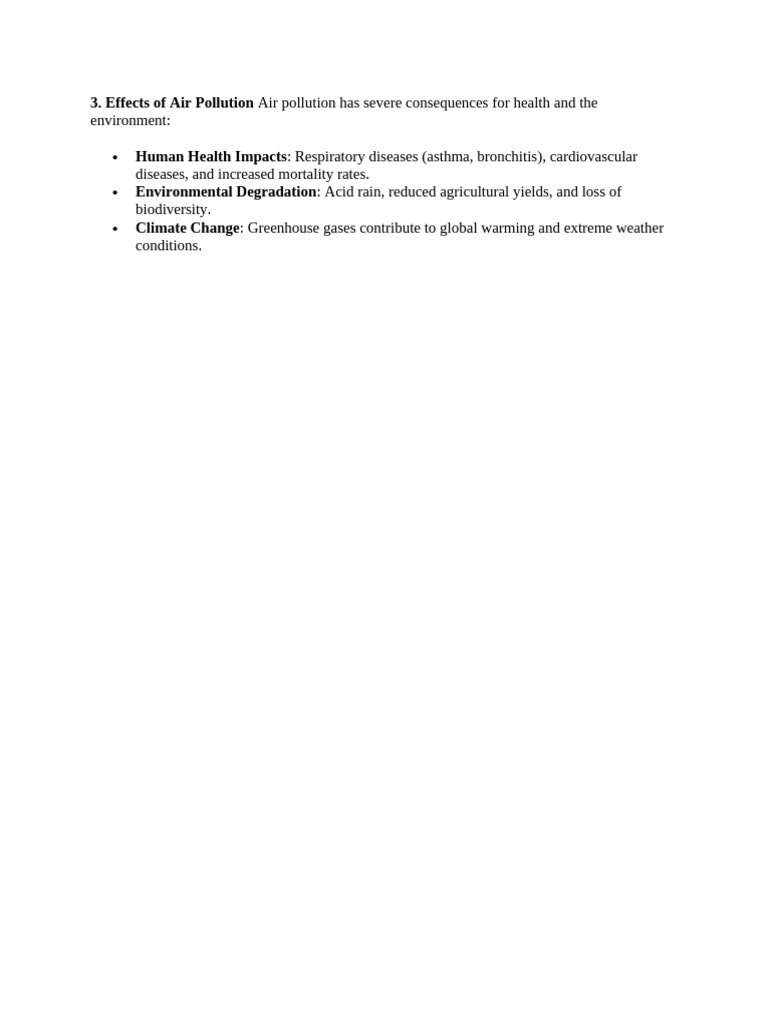 Air Pollution: 3 Major Effects | PDF