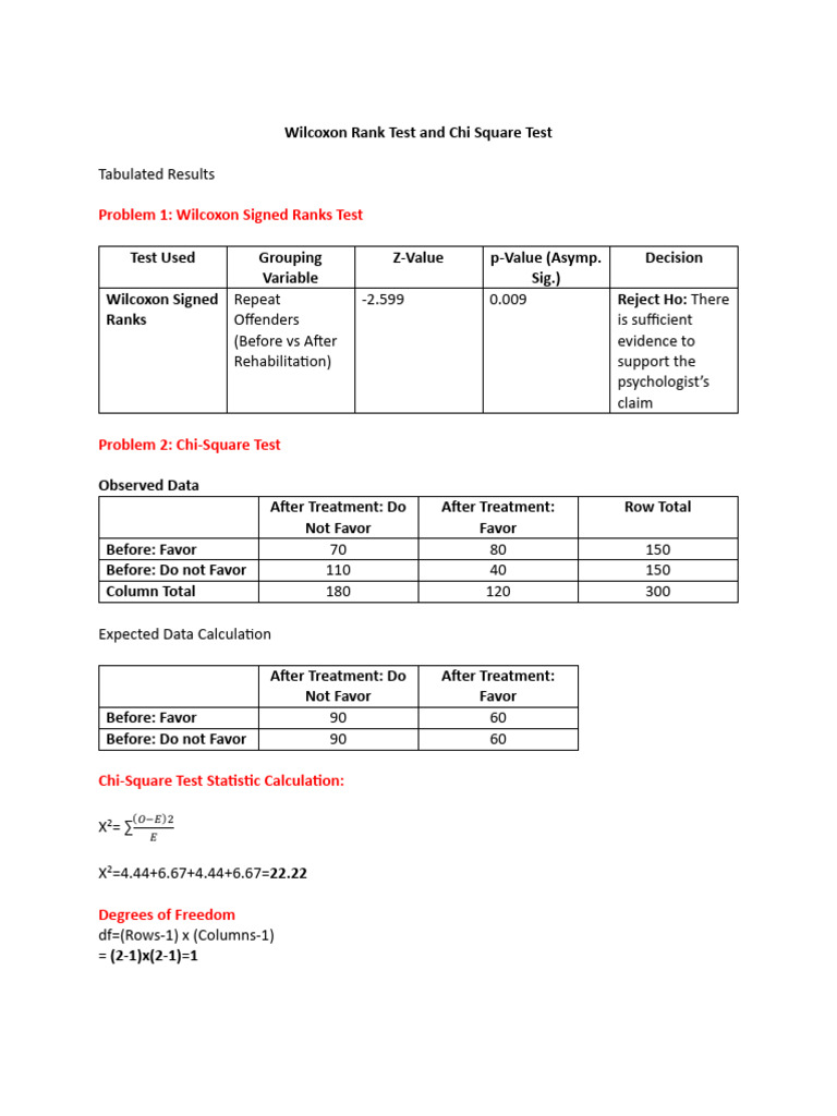 Pereda Module 7 Wilcoxon | PDF | Chi Squared Distribution | Chi Squared ...