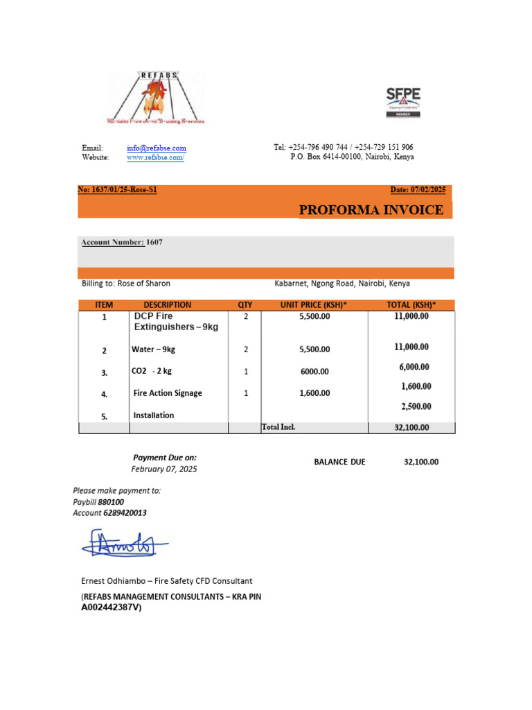 ProformaInvoice - Rose-of-Sharon | PDF