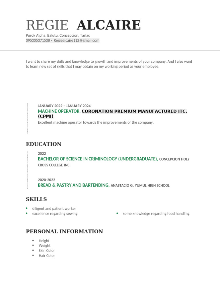 regie-alcaire resune | PDF