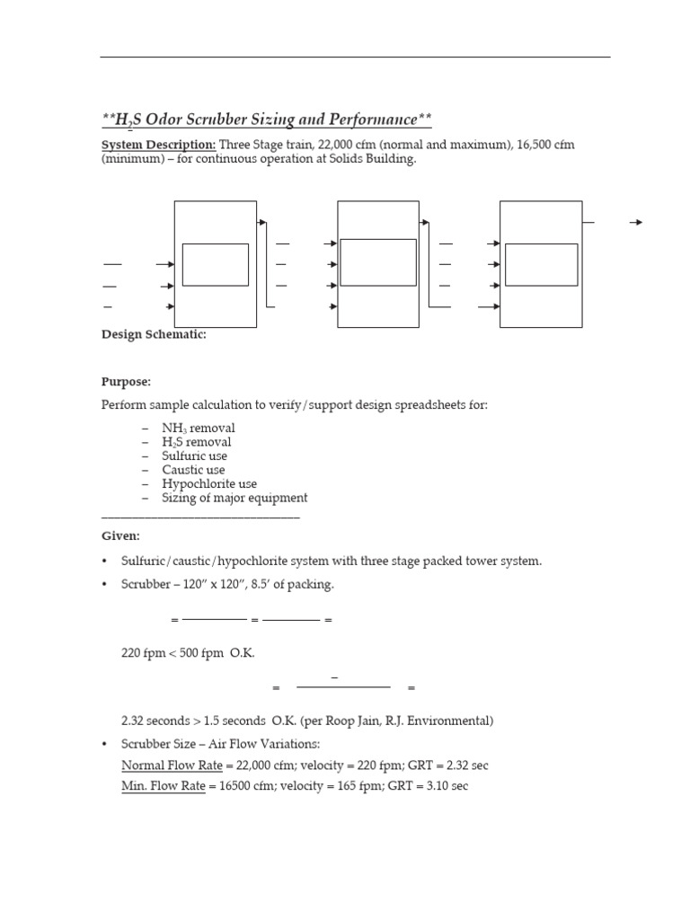Chemical Scrubber Calcs | PDF | Mole (Unit) | Gases