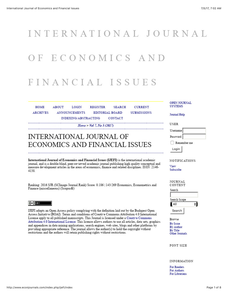 International Journal of Economics and Financial Issues, 2017 | PDF ...