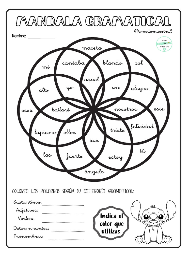 Mándala Gramatical para Colorear | PDF