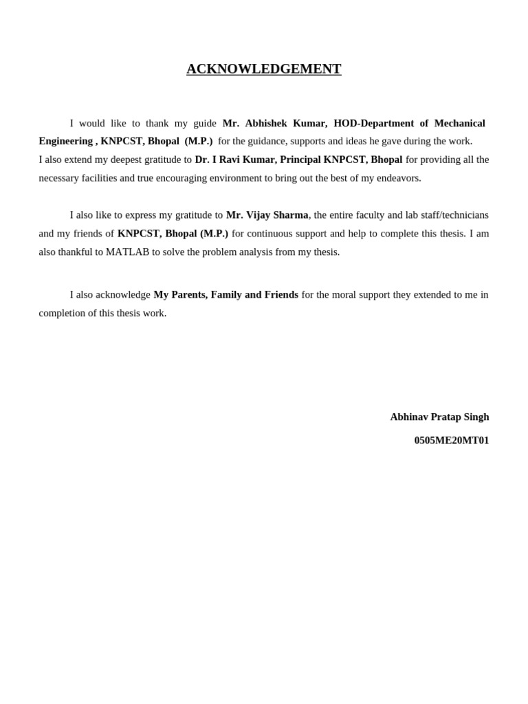 Acknowledgement | PDF