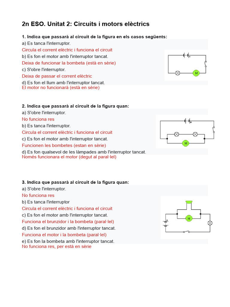 Unitat 2. Circuits I Motors Elèctrics. | PDF