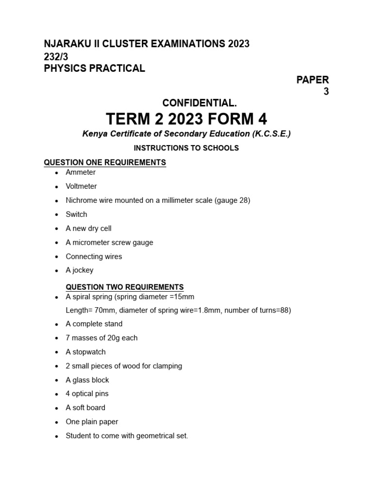 PHYSICS PP3-CONFIDENTIAL wk | PDF