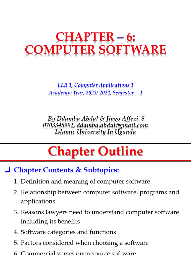 Chap 6 - Computer Software - 1 Slide per Page | PDF | Operating System | Application Software