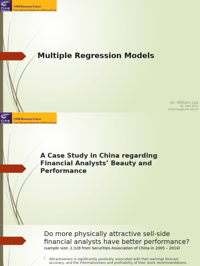 4 Multiple Regression Models (PPT) (1) | PDF | Coefficient Of Determination | Regression Analysis