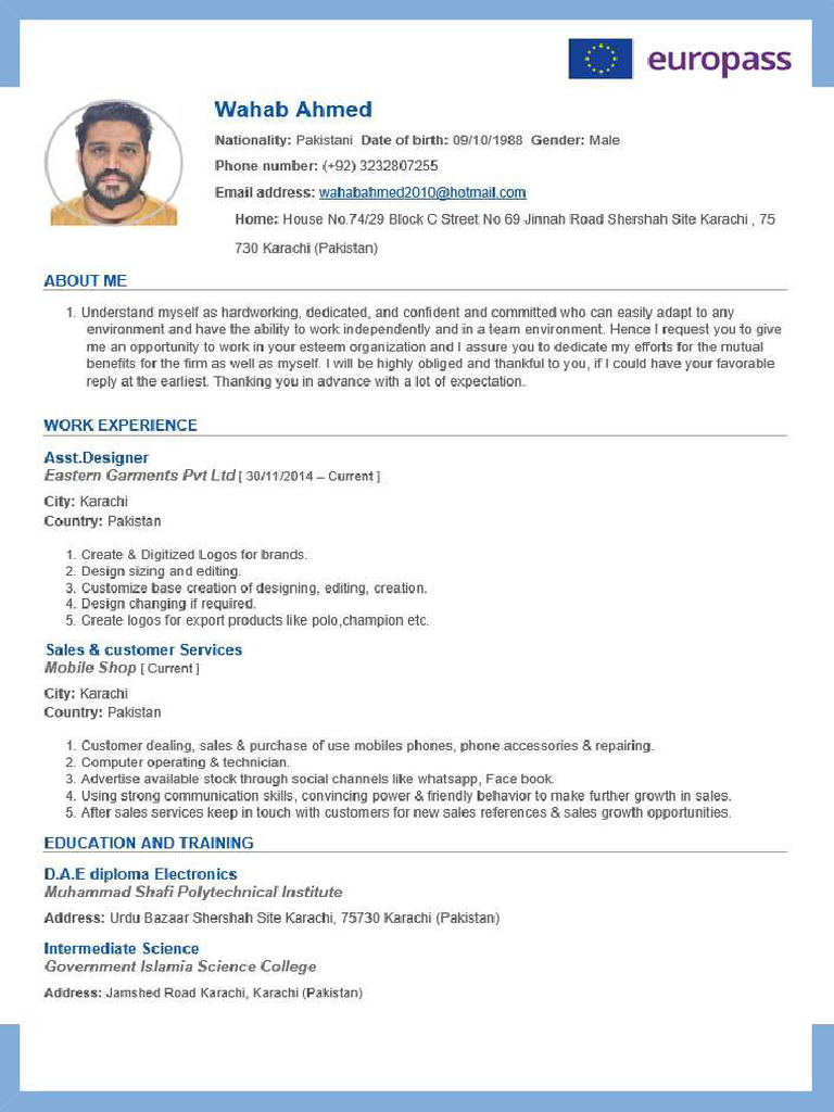 Free Word Italian CV Download | PDF