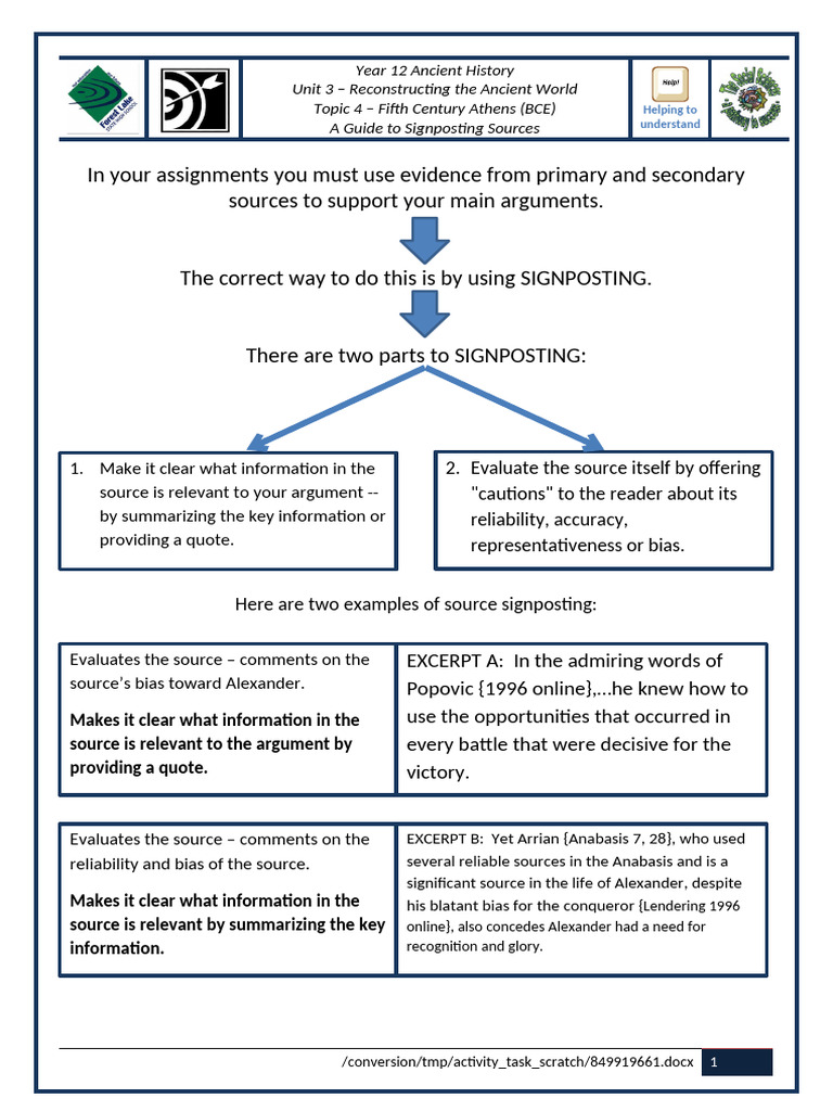 1 A Guide To Signposting Sources | PDF | Herodotus | Linguistics
