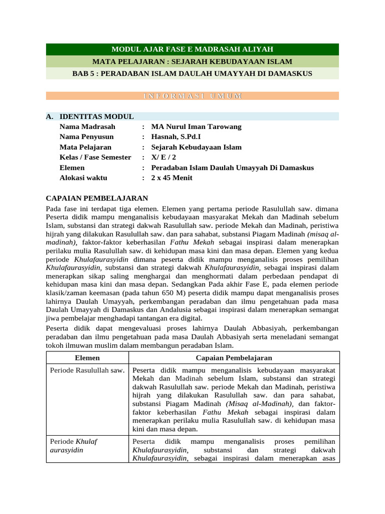 Peradaban Bani Umayyah Di Damaskus | PDF