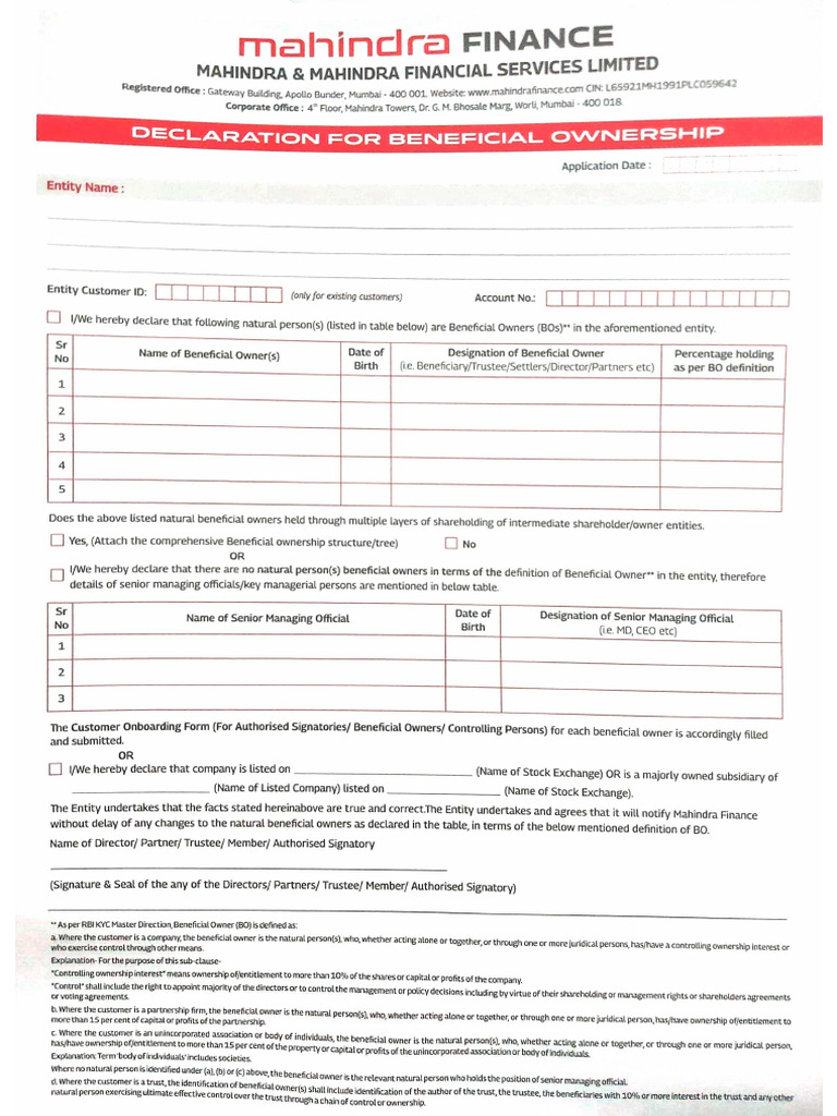 BO Form | PDF