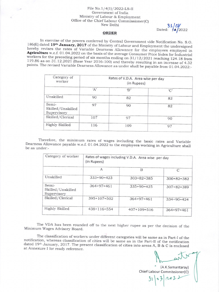 VDA Rate April 2022 | PDF