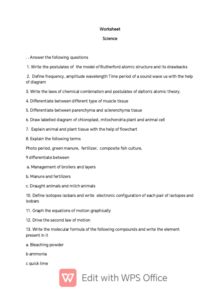 Science Worksheetbhhhvv | PDF