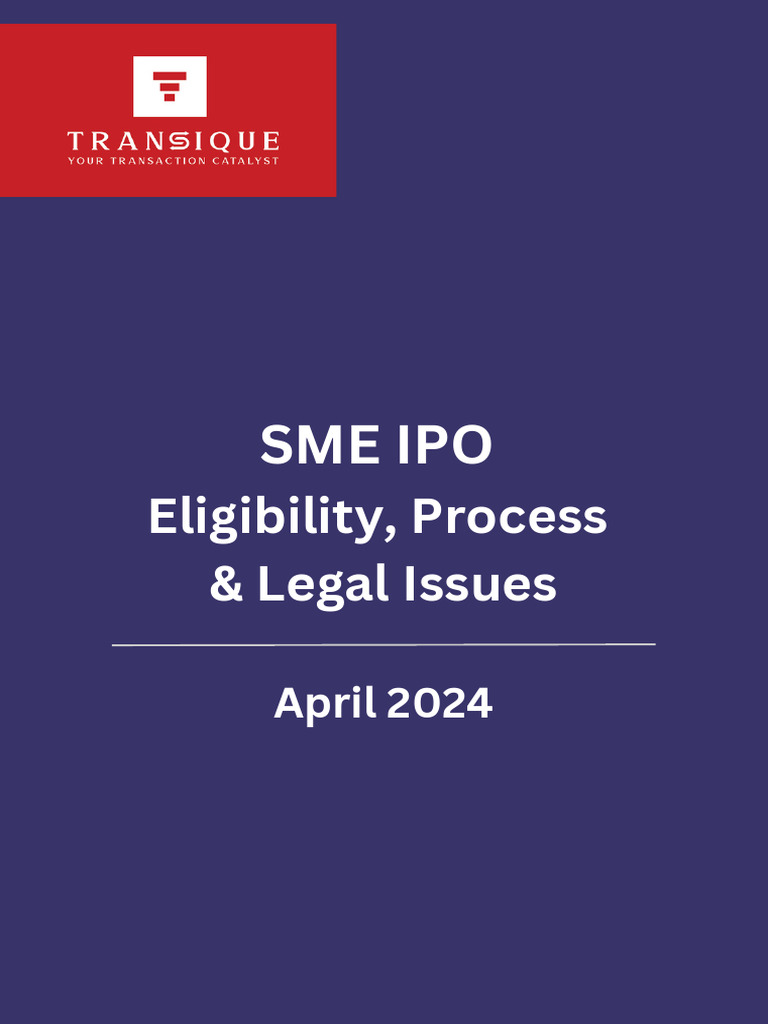 SME IPO Eligibility Process and Legal Issues | PDF | Initial Public ...