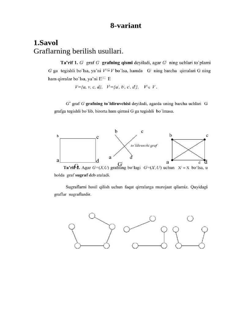8-varinat Turdiyev Jumanazar | PDF