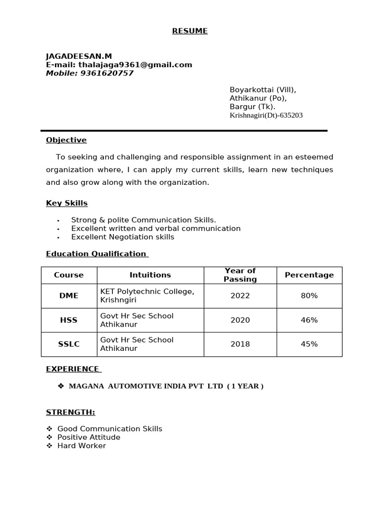 Resume (1) 1 | PDF