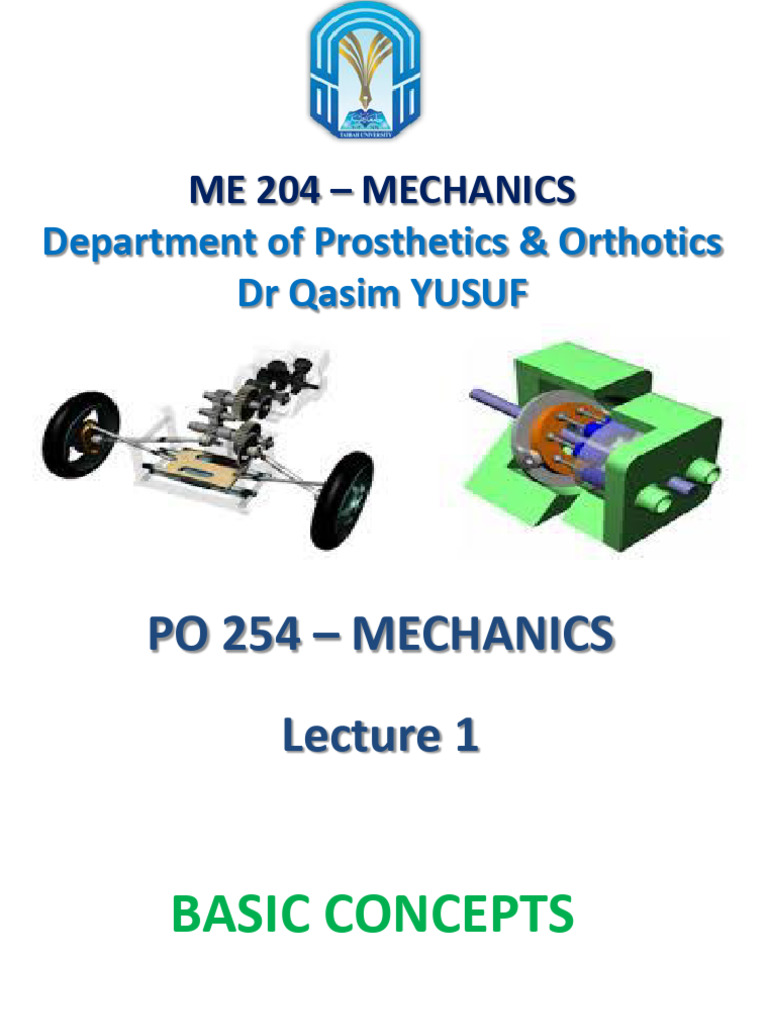 Lecture 1 Basic Concepts | PDF | Mechanics | Deformation (Engineering)